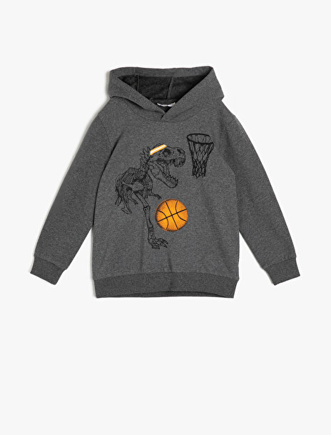 Koton Erkek Çocuk Kapüşonlu İçi Yumuşak Tüylü Kumaştan Ribanalı Baskılı Sweatshirt Koton Erkek Çocuk Kapüşonlu İçi Yumuşak Tüylü Kumaştan Ribanalı Baskılı Sweatshirt