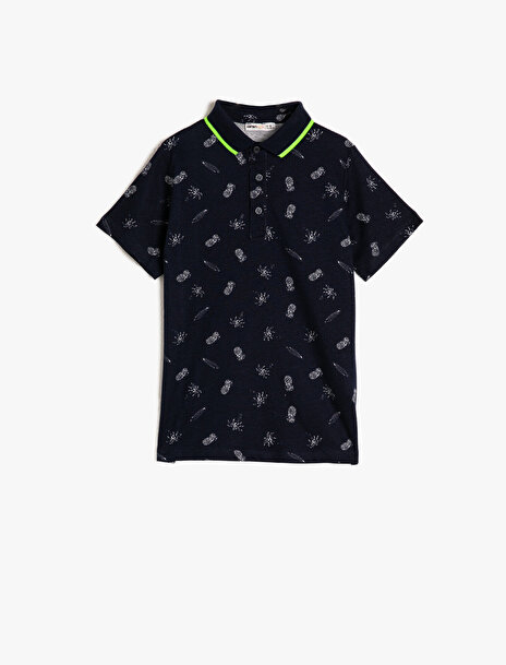 Koton Erkek Çocuk Pamuklu Baskılı Kısa Kollu Polo Yaka Tişört