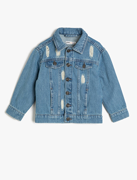 Koton Erkek Çocuk Klasik Yaka Cepli Düğmeli Jean Ceket Koton Erkek Çocuk Klasik Yaka Cepli Düğmeli Jean Ceket