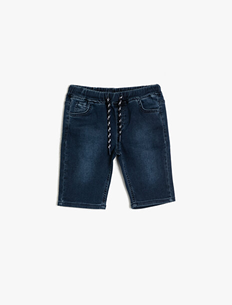 Koton Erkek Çocuk Basic Beli Kordonlu ve Lastikli Rahat Kesim Jean Şort