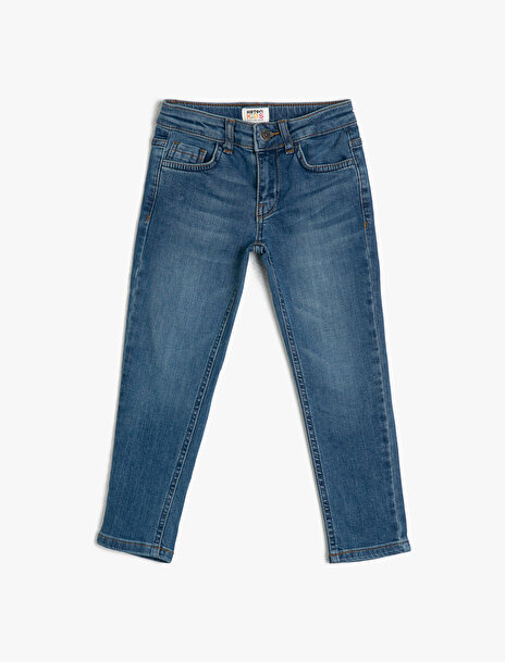 Koton Erkek Çocuk Normal Bel Cepli Dar Paça Jean Pantalon