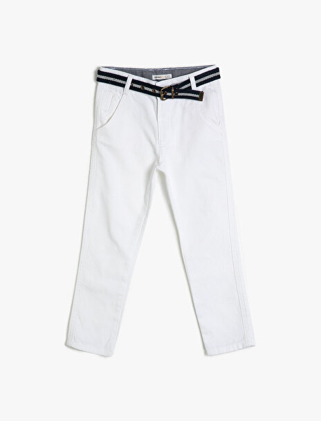 Koton Erkek Çocuk Chino Kesim Kemerli Pamuklu Pantalon