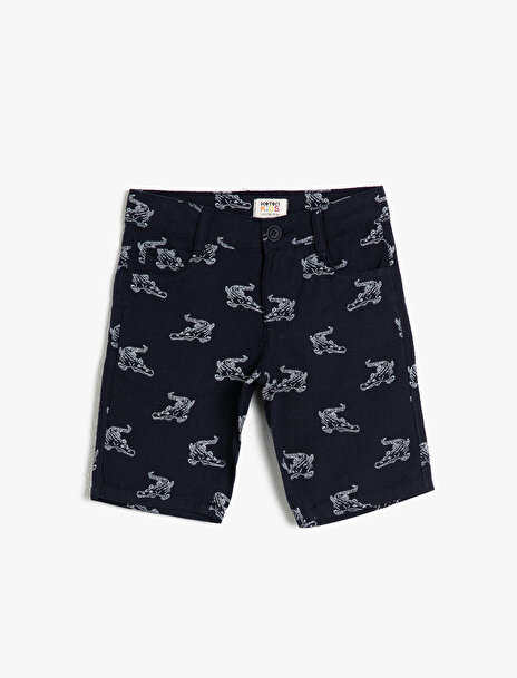 Koton Erkek Çocuk Pamuklu Hayvan Baskılı Cepli Şort