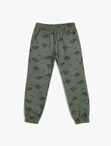 Koton Erkek Çocuk Desenli Beli Paçası Lastikli Pamuklu Gabardin Kumaştan Jogger Pantalon Koton Erkek Çocuk Desenli Beli Paçası Lastikli Pamuklu Gabardin Kumaştan Jogger Pantalon