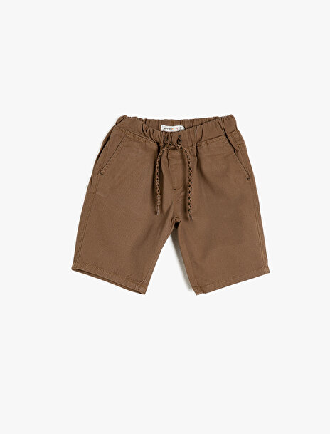 Koton Erkek Çocuk Beli Lastikli Kordonlu Normal Bel Cepli Şort