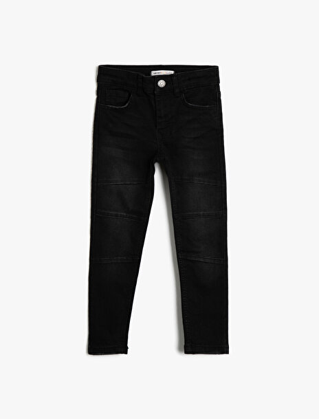 Koton Erkek Çocuk 5 Cep Dizleri Dikişli Slim Dar Paça Jean Pantalon