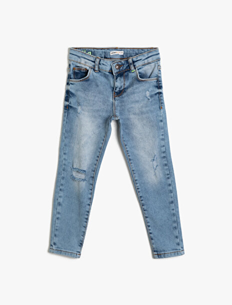 Koton Erkek Çocuk 5 Cep Eskitme Yıkamalı Slim Dar Paça Jean Pantalon Koton Erkek Çocuk 5 Cep Eskitme Yıkamalı Slim Dar Paça Jean Pantalon