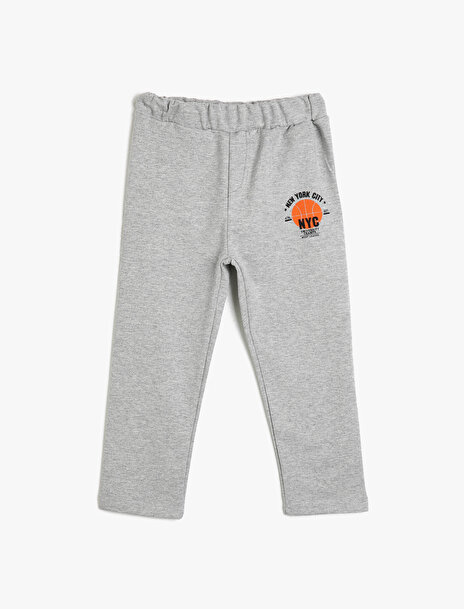 Koton Erkek Çocuk Baskılı İnce Sweatshirt Kumaşından Eşofman Altı