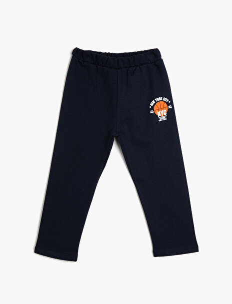 Koton Erkek Çocuk Baskılı İnce Sweatshirt Kumaşından Eşofman Altı