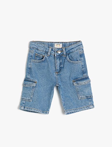 Koton Erkek Çocuk Cepli Normal Bel Jean Şort Koton Erkek Çocuk Cepli Normal Bel Jean Şort