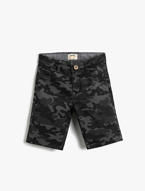 Koton Erkek Çocuk Kamuflaj Desenli Şort Pamuklu