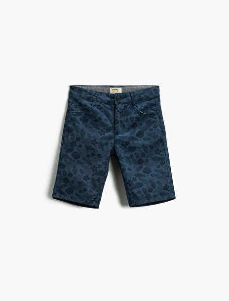 Koton Erkek Çocuk Çiçek Baskılı Şort Diz Üstü Pamuklu