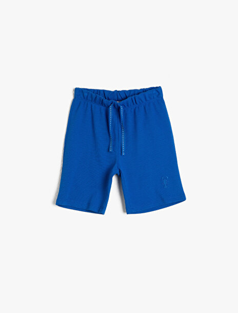 Koton Erkek Çocuk Pike Kumaştan Beli Kordonlu ve Lastikli Paça Nakışlı Şort