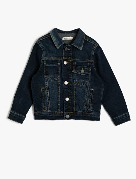 Koton Erkek Çocuk Düğmeli Cepli Jean Ceket Koton Erkek Çocuk Düğmeli Cepli Jean Ceket