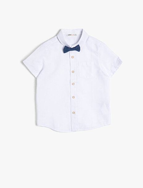 Koton Erkek Çocuk Cepli Papyonlu Kısa Kollu Klasik Yaka Gömlek