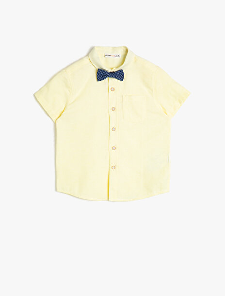 Koton Erkek Çocuk Cepli Papyonlu Kısa Kollu Klasik Yaka Gömlek
