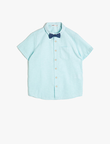 Koton Erkek Çocuk Cepli Papyonlu Kısa Kollu Klasik Yaka Gömlek