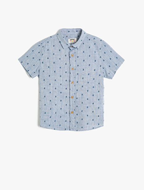 Koton Erkek Çocuk Klasik Yaka Kısa Kollu Pamuklu Desenli Gömlek