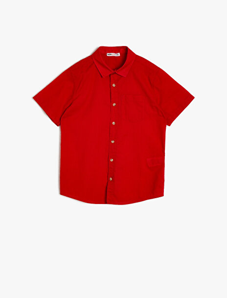 Koton Erkek Çocuk Basic Cepli Kısa Kollu Klasik Yaka Gömlek Koton Erkek Çocuk Basic Cepli Kısa Kollu Klasik Yaka Gömlek