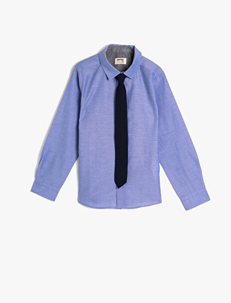 Koton Erkek Çocuk Uzun Kollu Kravatlı Gömlek