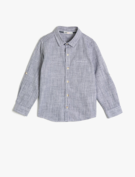 Koton Erkek Çocuk Kırçıllı Kumaştan Cepli Uzun Kollu Klasik Yaka Gömlek Koton Erkek Çocuk Kırçıllı Kumaştan Cepli Uzun Kollu Klasik Yaka Gömlek