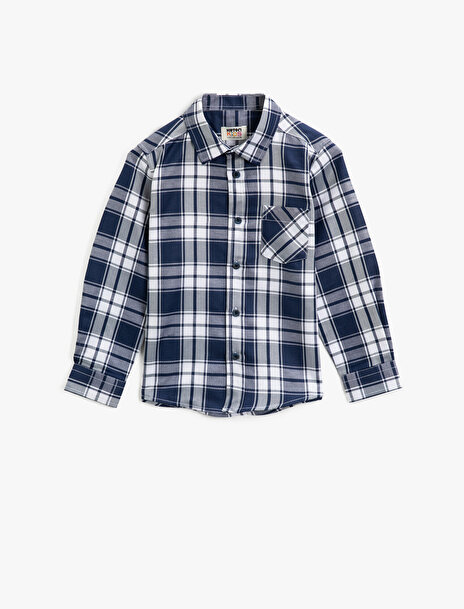 Koton Erkek Çocuk Klasik Yaka Uzun Kollu Kareli Gömek