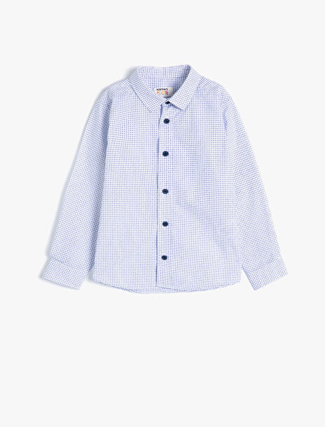 Koton Erkek Çocuk Klasik Yaka Uzun Kollu Desenli Gömlek