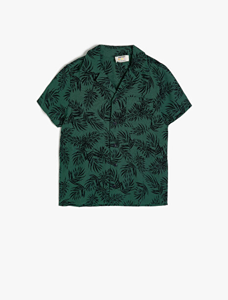 Koton Erkek Çocuk Cep Detaylı Desenli Klasik Yaka Gömlek