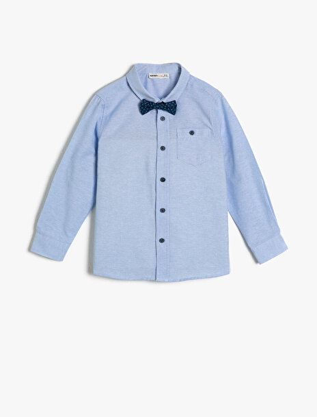 Koton Erkek Çocuk Papyonlu Uzun Kollu Klasik Yaka Gömlek
