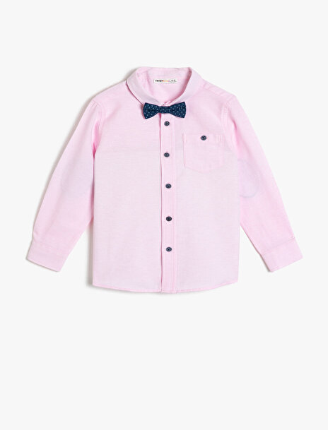 Koton Erkek Çocuk Papyonlu Uzun Kollu Klasik Yaka Gömlek