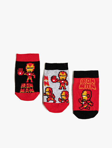 Koton Erkek Çocuk Iron Man Lisanslı Baskılı 3' lü Erkek Çocuk Çorap Koton Erkek Çocuk Iron Man Lisanslı Baskılı 3' lü Erkek Çocuk Çorap
