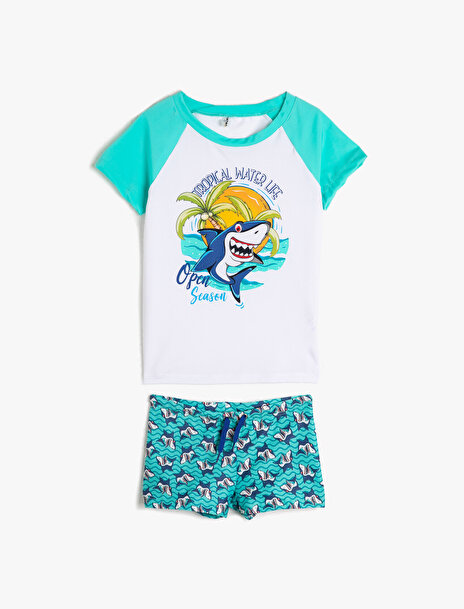 Koton Erkek Çocuk Kısa Kollu Baskılı Tişört Mayo