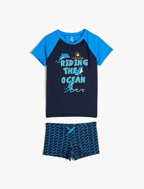 Koton Erkek Çocuk Kısa Kollu Baskılı Tişört Mayo