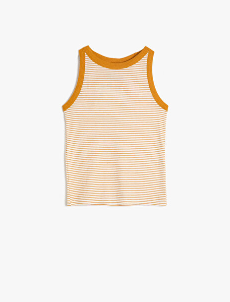 Koton Kız Çocuk Çizgili Yumuşak Kumaştan Kalın Askılı Atlet