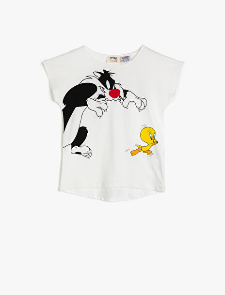 Koton Kız Çocuk Looney Tunes Lisanslı Bisiklet Yaka Pamuklu Kısa Kollu Tişört Koton Kız Çocuk Looney Tunes Lisanslı Bisiklet Yaka Pamuklu Kısa Kollu Tişört