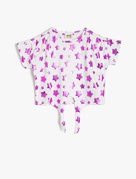 Koton Kız Çocuk Pamuklu Yumuşak Kumaştan Parlak Baskılı Tişört