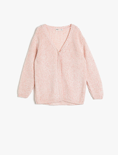 Koton Kız Çocuk Kırçıllı İpten Tek Düğmeli Uzun Kollu V Yaka Triko Hırka Koton Kız Çocuk Kırçıllı İpten Tek Düğmeli Uzun Kollu V Yaka Triko Hırka