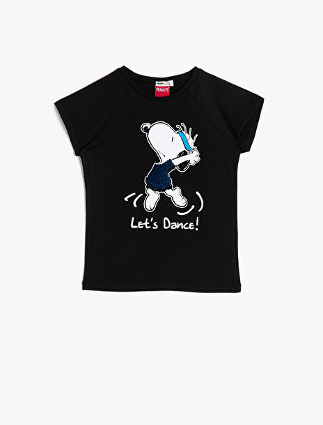 Koton Kız Çocuk Snoopy Lisanslı Çift Taraflı Pullu Pamuklu Yumuşak Kumaştan Tişört Koton Kız Çocuk Snoopy Lisanslı Çift Taraflı Pullu Pamuklu Yumuşak Kumaştan Tişört
