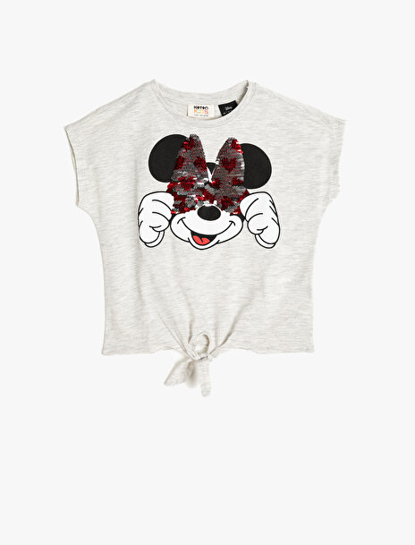 Koton Kız Çocuk Minnie Lisanslı Çift Taraflı Pullu Kısa Kollu Tişört Koton Kız Çocuk Minnie Lisanslı Çift Taraflı Pullu Kısa Kollu Tişört