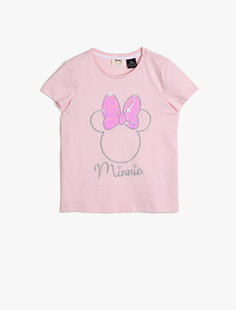 Koton Kız Çocuk Minnie Lisanslı Çift Taraflı Pullu Kısa Kollu Pamuklu Yumuşak Tişört Koton Kız Çocuk Minnie Lisanslı Çift Taraflı Pullu Kısa Kollu Pamuklu Yumuşak Tişört