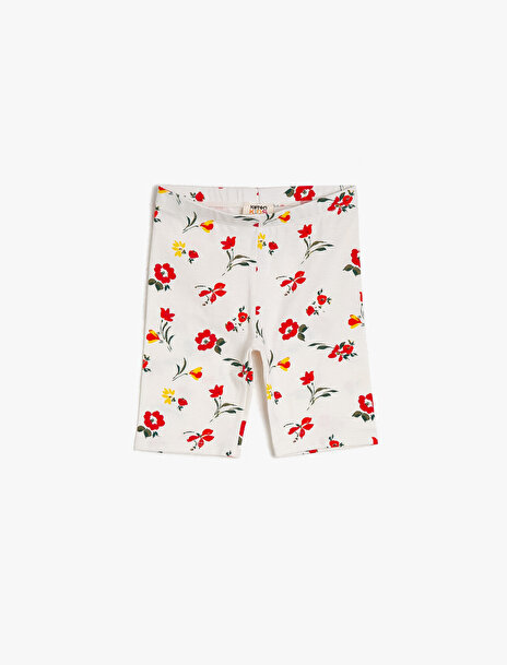 Koton Kız Çocuk Çiçekli İnce Esnek Kumaştan Normal Bel Diz Üstü Kısa Tayt Koton Kız Çocuk Çiçekli İnce Esnek Kumaştan Normal Bel Diz Üstü Kısa Tayt