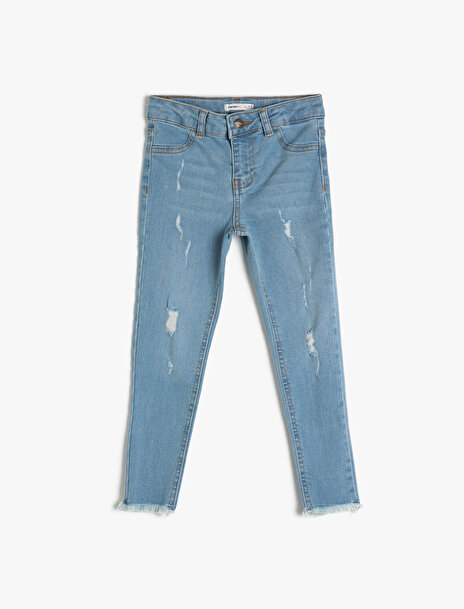Koton Kız Çocuk Yıpratma Detaylı Jean Pantolon Koton Kız Çocuk Yıpratma Detaylı Jean Pantolon