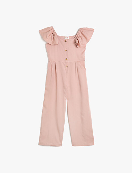 Koton Kız Çocuk Düğmeli Fırfırlı Tulum