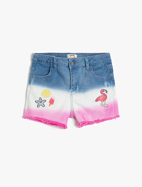 Koton Kız Çocuk Batik Desenli Rahat Kesim İşlemeli Kısa Jean Şort Koton Kız Çocuk Batik Desenli Rahat Kesim İşlemeli Kısa Jean Şort