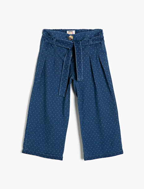 Koton Kız Çocuk Bol Kesim Paçası Bol Dökümlü Normal Bel Jean Pantolon