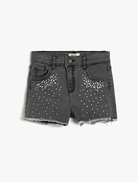 Koton Kız Çocuk Rahat Kesimli Parlak Taşlı Beli Ayar Lastikli Kısa Jean Şort Koton Kız Çocuk Rahat Kesimli Parlak Taşlı Beli Ayar Lastikli Kısa Jean Şort