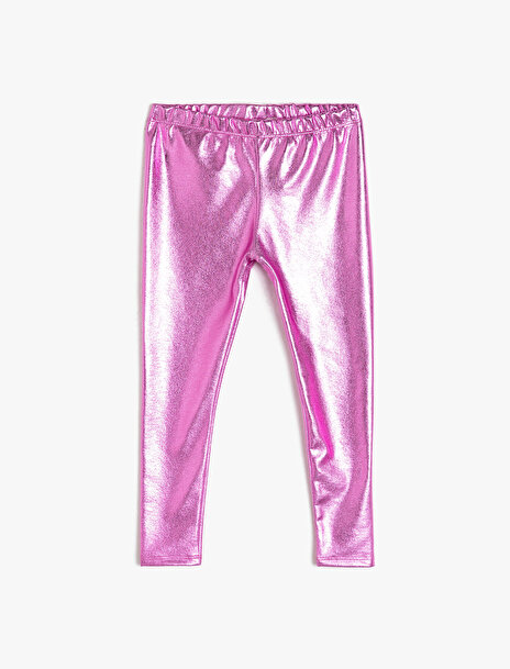 Koton Kız Çocuk Parlak Kumaştan Normal Bel Uzun Tayt