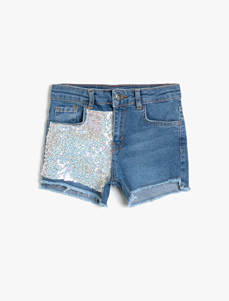 Koton Kız Çocuk Rahat Kesim Çift Taraflı Pullu Beli Ayar Lastikli Kısa Jean Şort Koton Kız Çocuk Rahat Kesim Çift Taraflı Pullu Beli Ayar Lastikli Kısa Jean Şort