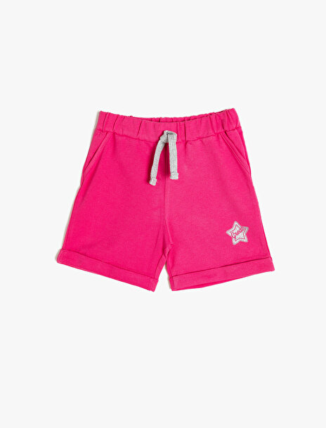 Koton Kız Çocuk Simli Baskılı Süs Cepli Normal Bel Orta Boy Şort Koton Kız Çocuk Simli Baskılı Süs Cepli Normal Bel Orta Boy Şort