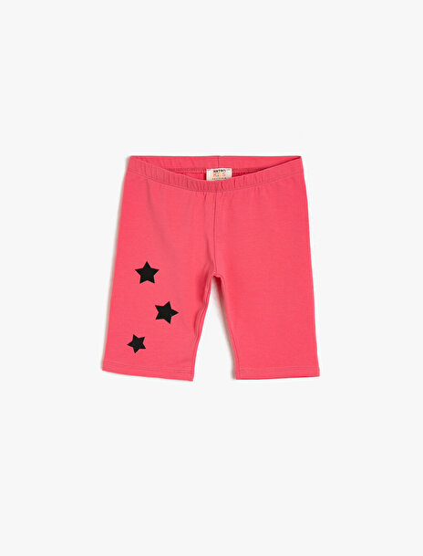 Koton Kız Çocuk Paçası Yıldız Baskılı İnce Esnek Kumaştan Normal Bel Diz Üstü Kısa Tayt Koton Kız Çocuk Paçası Yıldız Baskılı İnce Esnek Kumaştan Normal Bel Diz Üstü Kısa Tayt